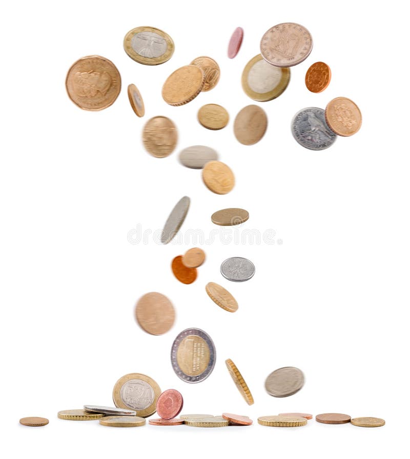 Falling coins stock photo. Image of coin, market, design - 55497652
