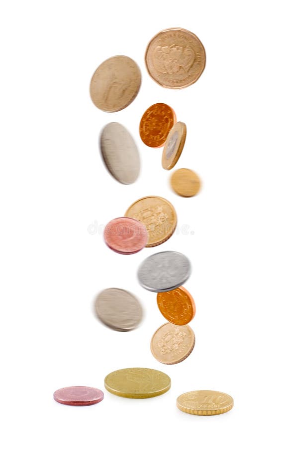 Falling coins stock photo. Image of coin, market, design - 55497652