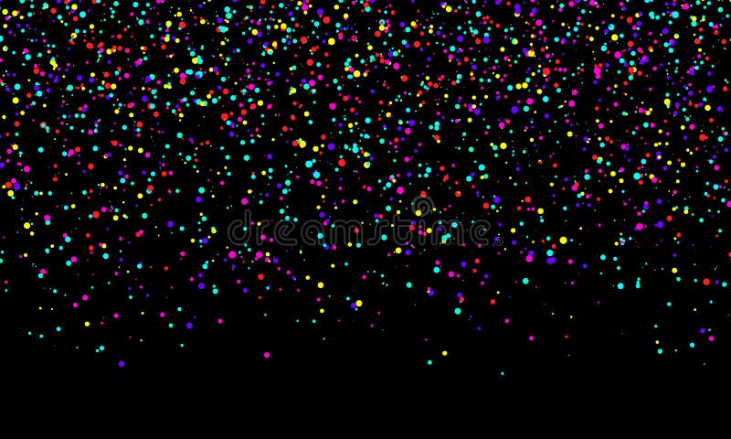 Falling Color Dots on Dark Background. Fun Pattern Stock Vector ...