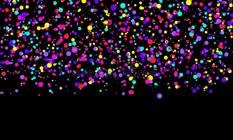 Falling Color Dots on Dark Background. Fun Pattern Stock Vector ...