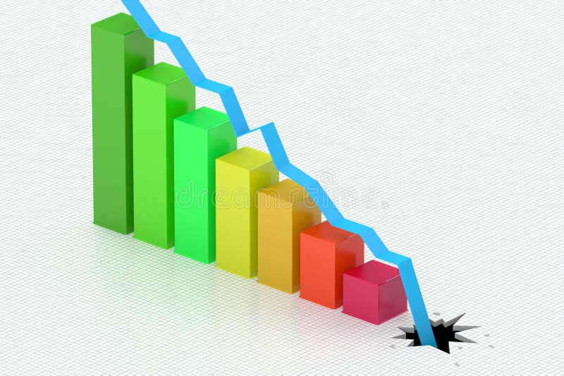 Falling Stock Bar Chart stock illustration. Illustration of losing ...