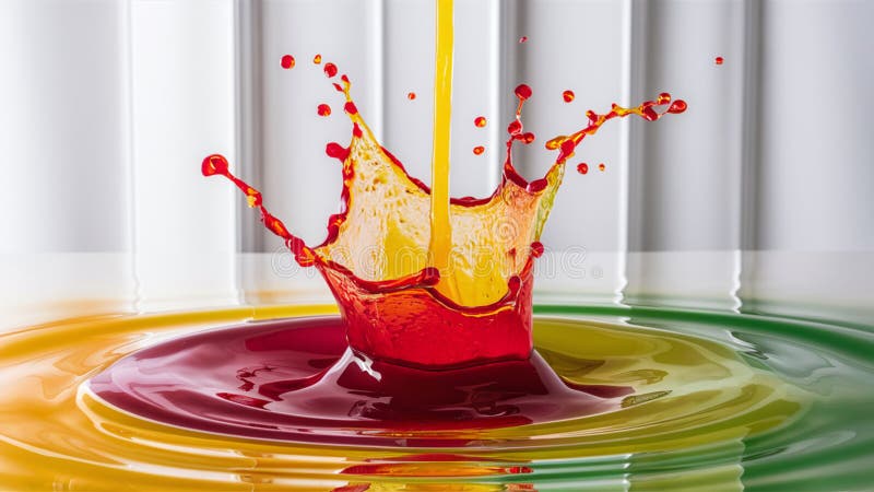 Falling Colored Liquid. Splashes of Juice when Falling Stock ...