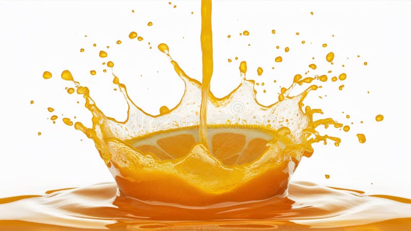 Falling Colored Liquid. Splashes of Juice when Falling Stock ...