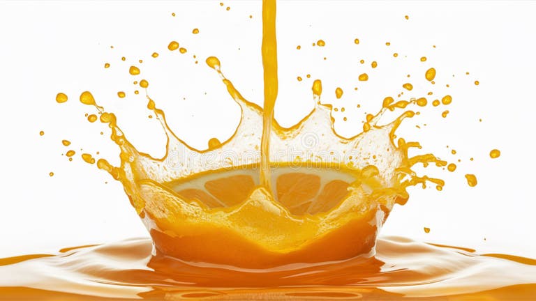 Falling Colored Liquid. Splashes of Juice when Falling Stock ...