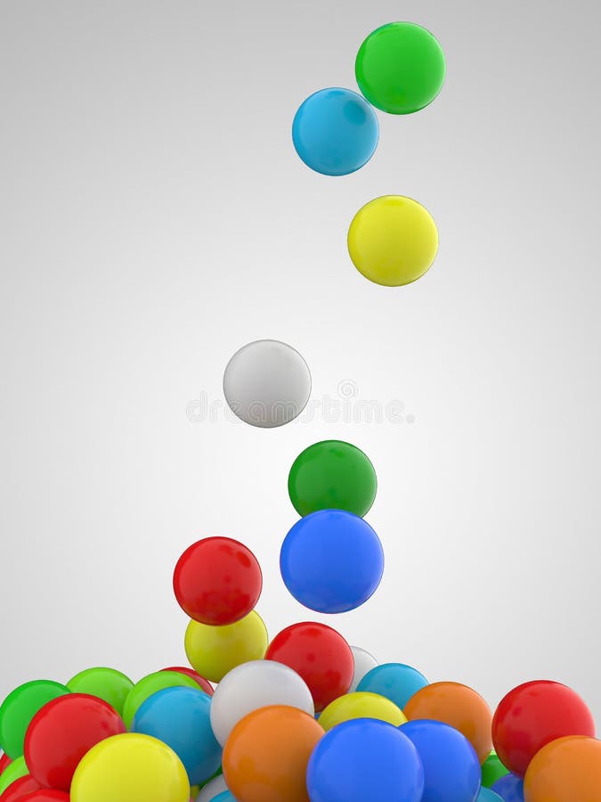 Falling colorful 3d balls stock illustration. Illustration of scatter ...