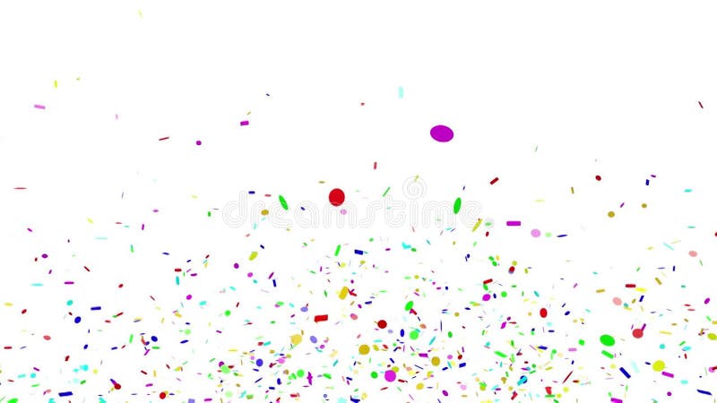 Falling Colorful Confetti Isolated on White Background Stock Video ...