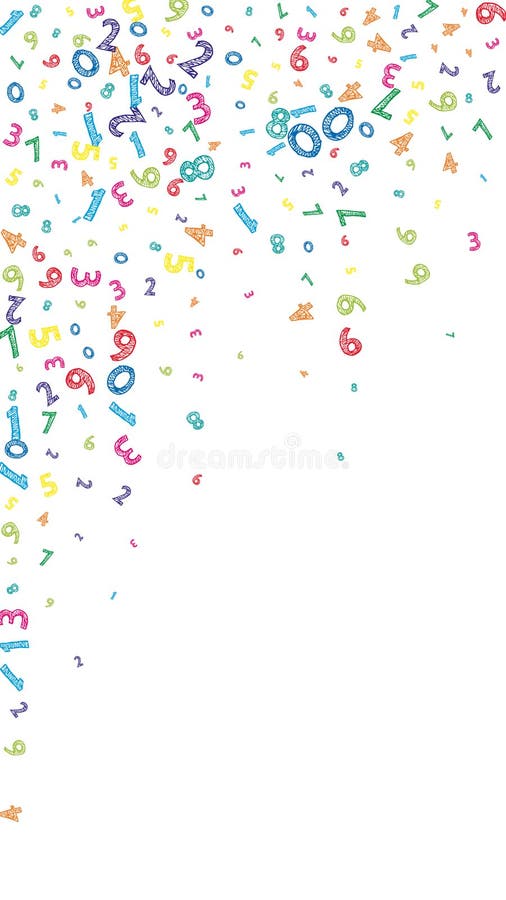 Falling Colorful Numbers. Math Study Stock Illustration - Illustration ...