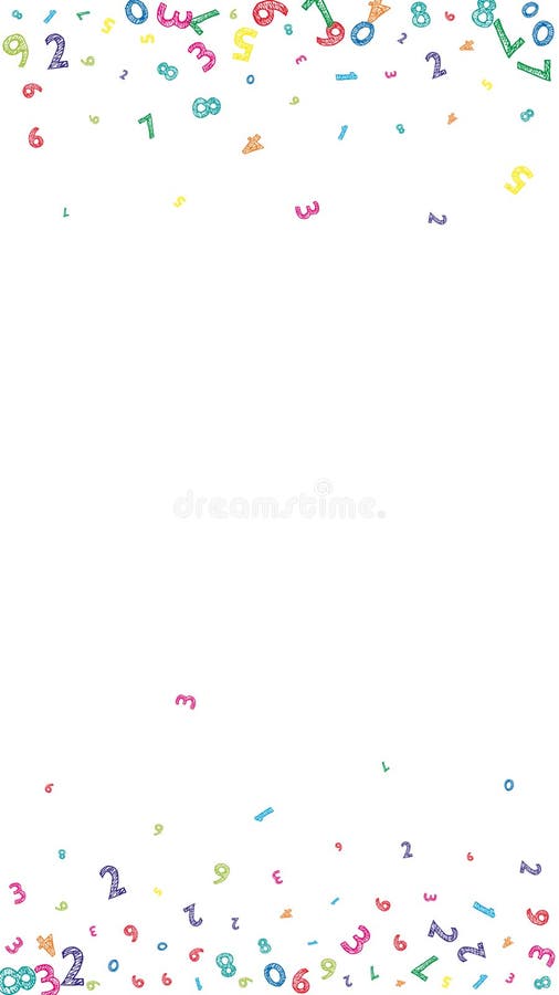 Falling Colorful Messy Numbers. Math Stock Illustration - Illustration ...