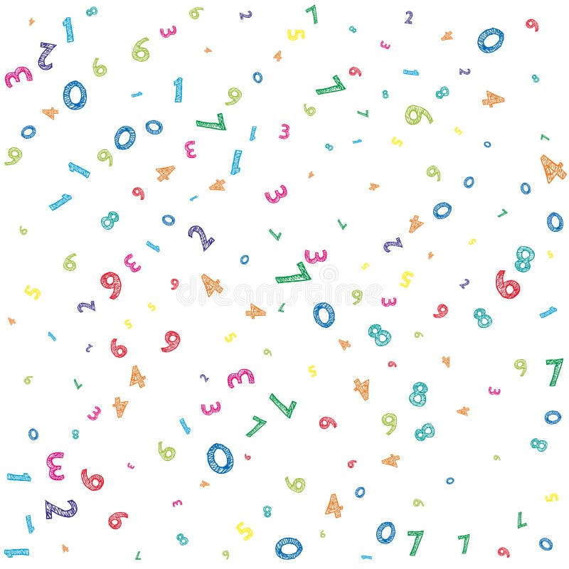 Falling Colorful Orderly Numbers. Math Stock Photo - Image of ...
