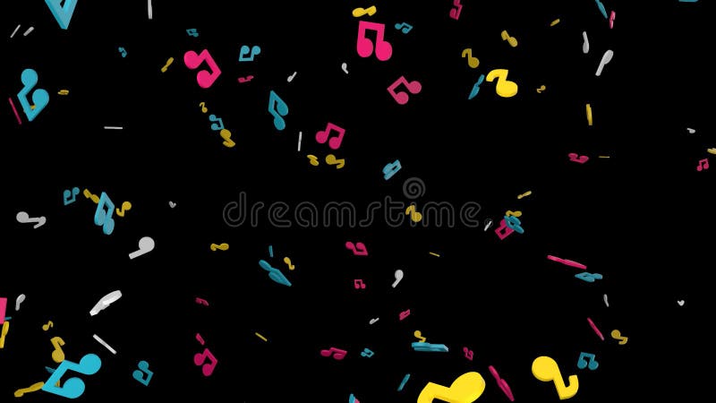 Falling Colorful Musical Notes on Pale Pink Background. Stock Video ...