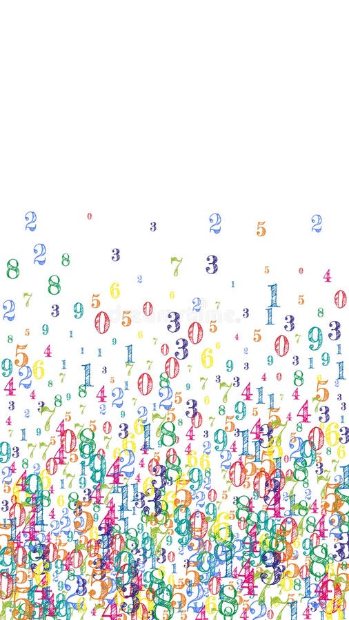 Falling Colorful Numbers. Math Study Stock Illustration - Illustration ...