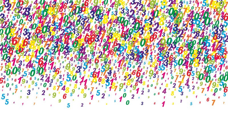 Falling Colorful Sketch Numbers. Math Stock Image - Image of flying ...
