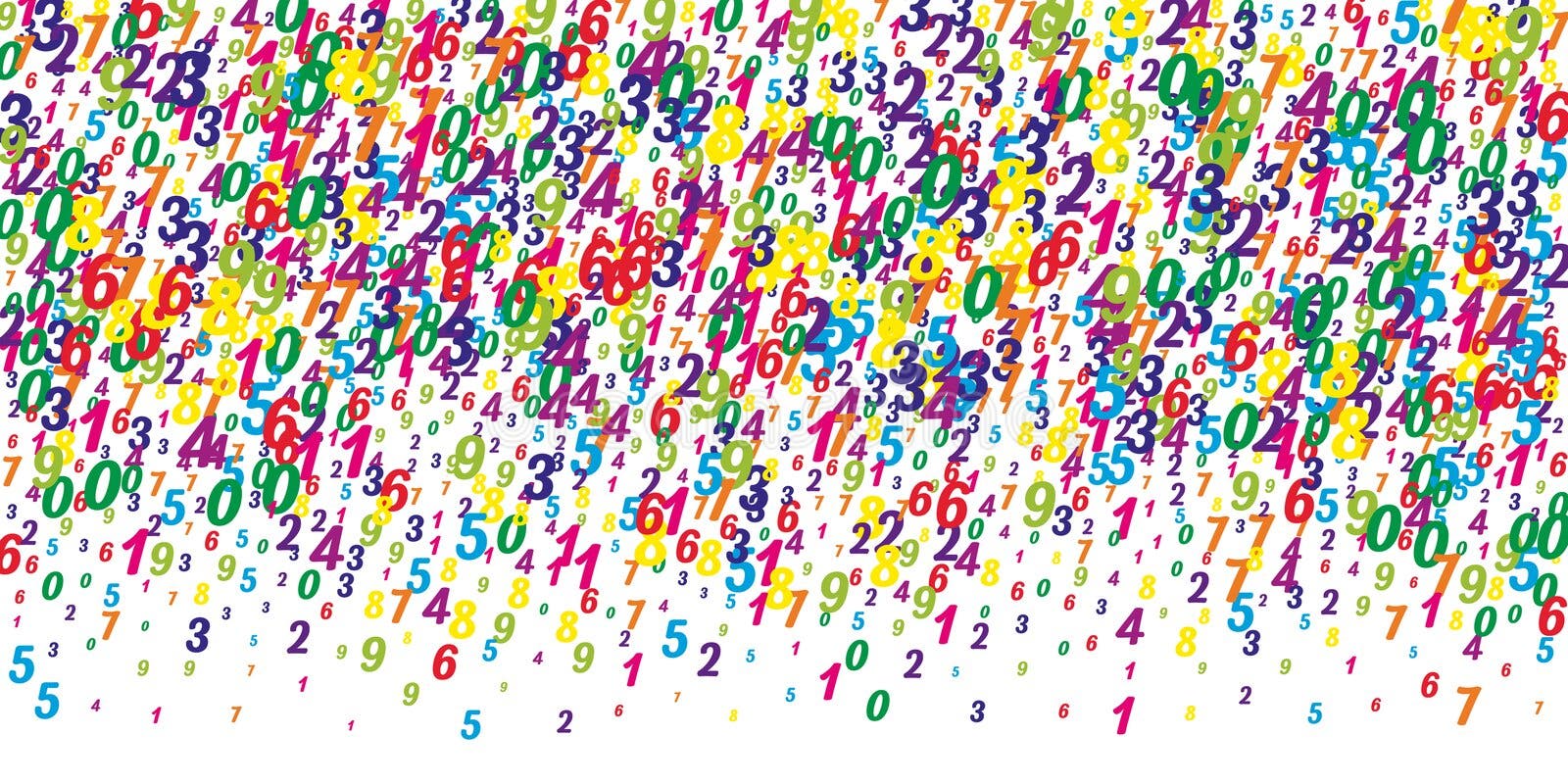 Falling Colorful Sketch Numbers. Math Stock Image - Image of algebra ...