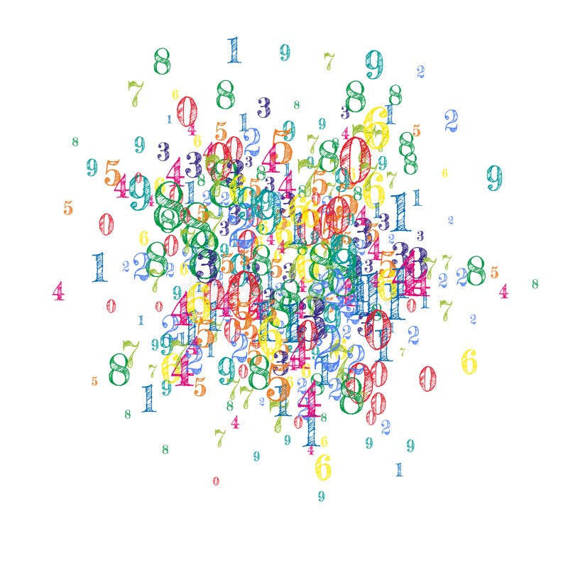 Falling Colorful Numbers. Math Study Stock Vector - Illustration of ...
