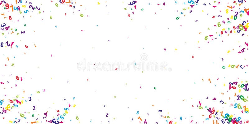 Falling Colorful Numbers. Math Study Stock Vector - Illustration of ...