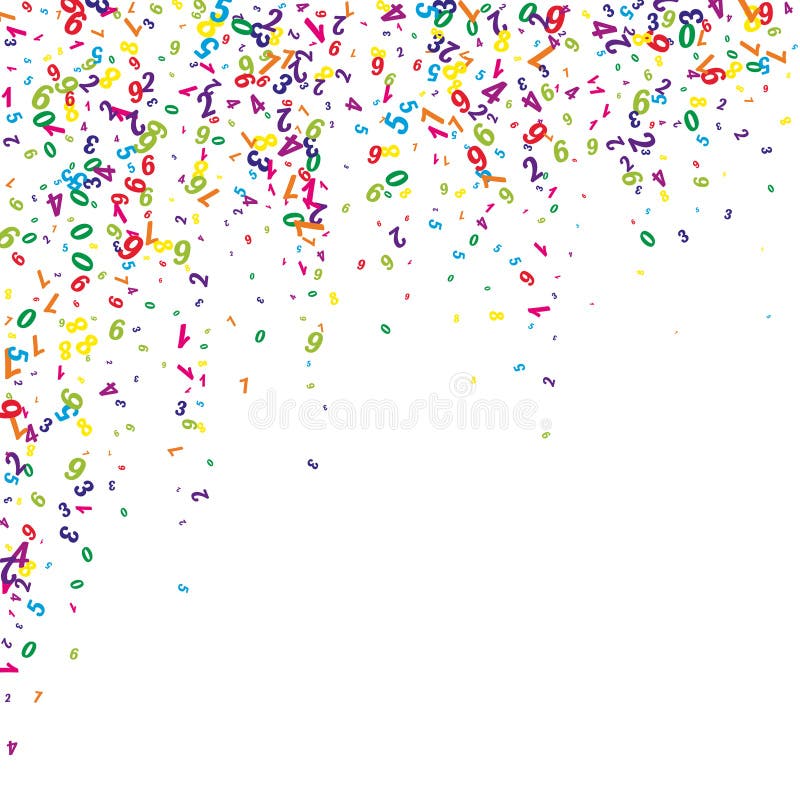 Falling Colorful Numbers. Math Study Stock Vector - Illustration of ...