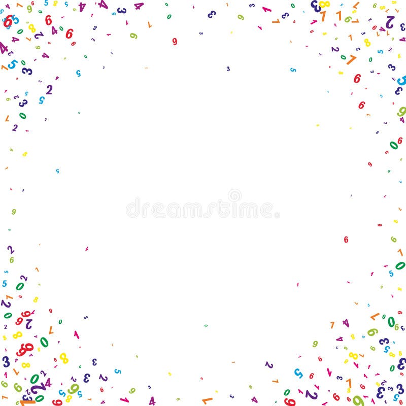 Falling Colorful Numbers. Math Study Stock Illustration - Illustration ...