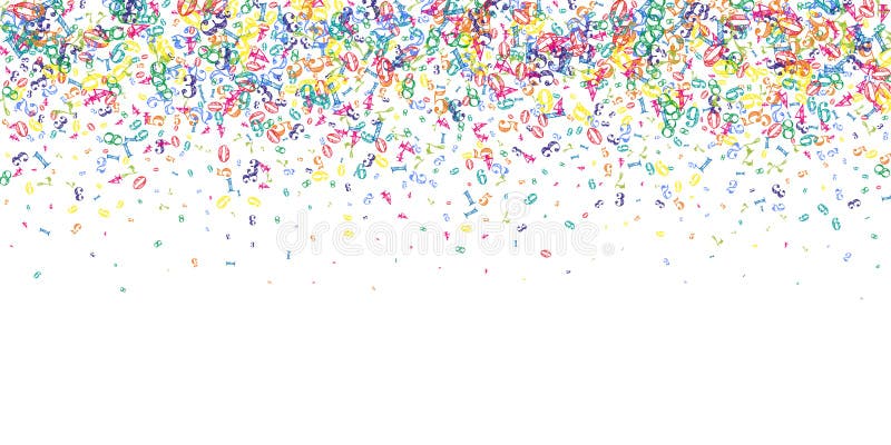 Falling Colorful Numbers. Math Study Stock Vector - Illustration of ...