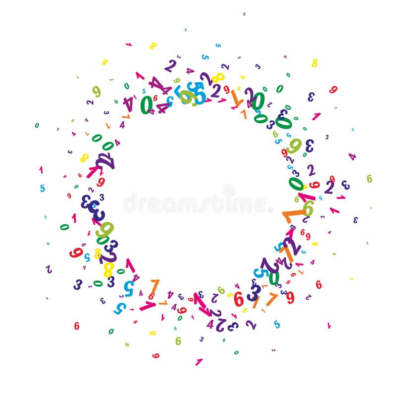 Falling Colorful Numbers. Math Study Stock Illustration - Illustration ...