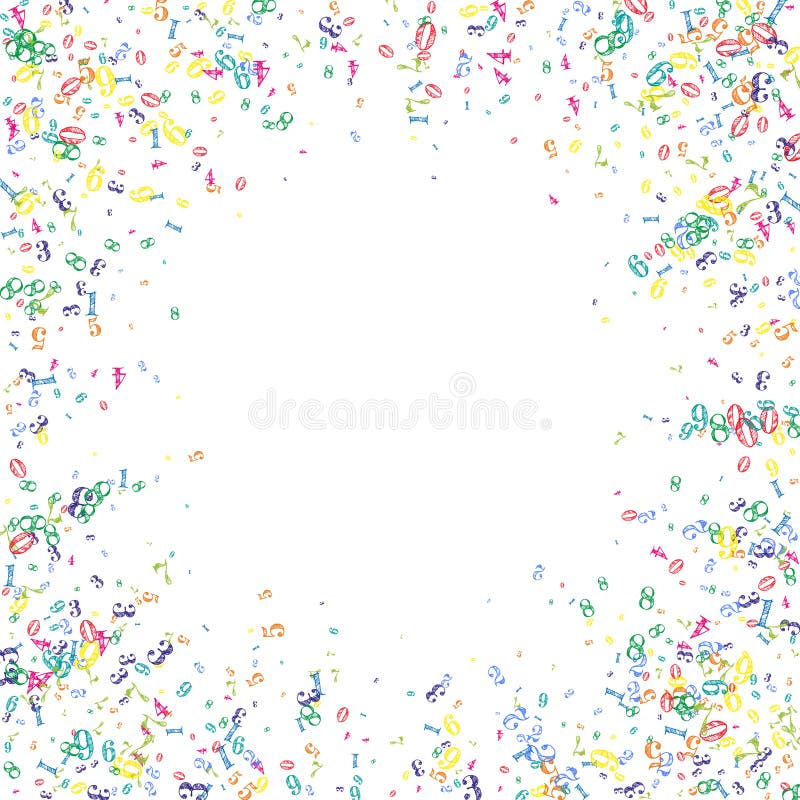 Falling Colorful Numbers. Math Study Stock Illustration - Illustration ...