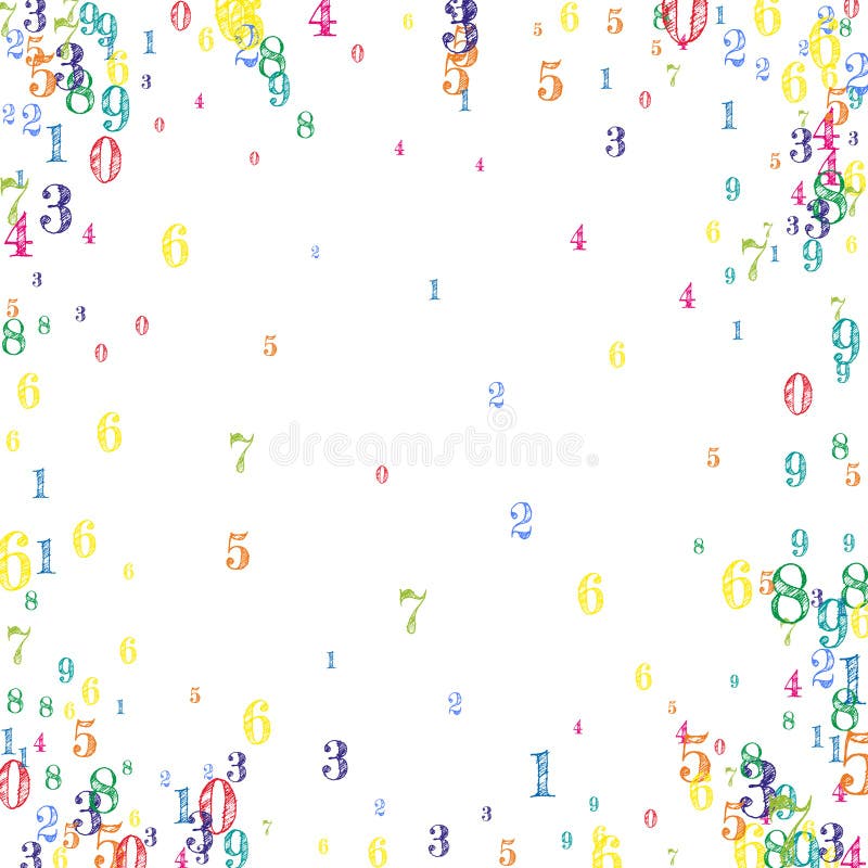 Falling Colorful Numbers. Math Study Stock Vector - Illustration of ...