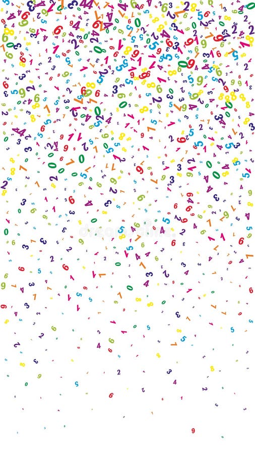 Falling Colorful Numbers. Math Study Stock Vector - Illustration of ...