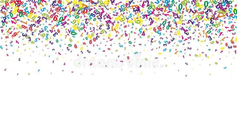 Falling Colorful Numbers. Math Study Stock Illustration - Illustration ...