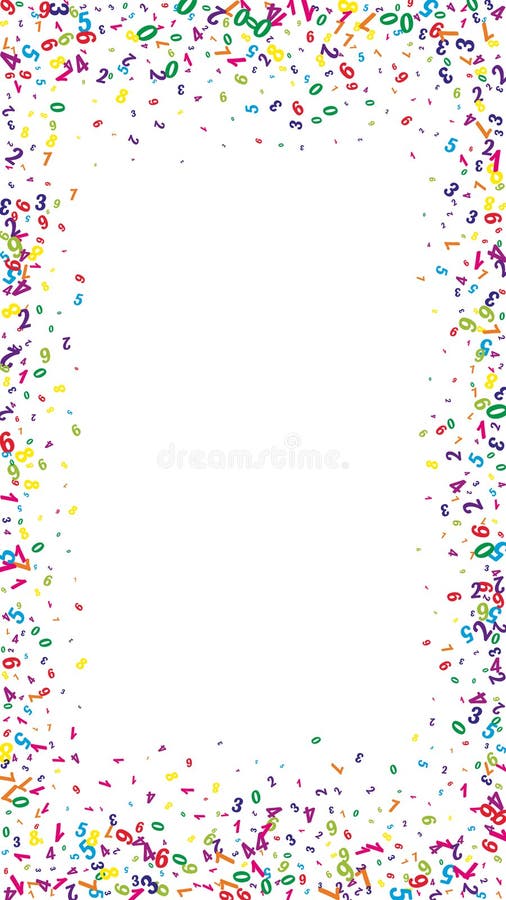 Falling Colorful Numbers. Math Study Stock Vector - Illustration of ...