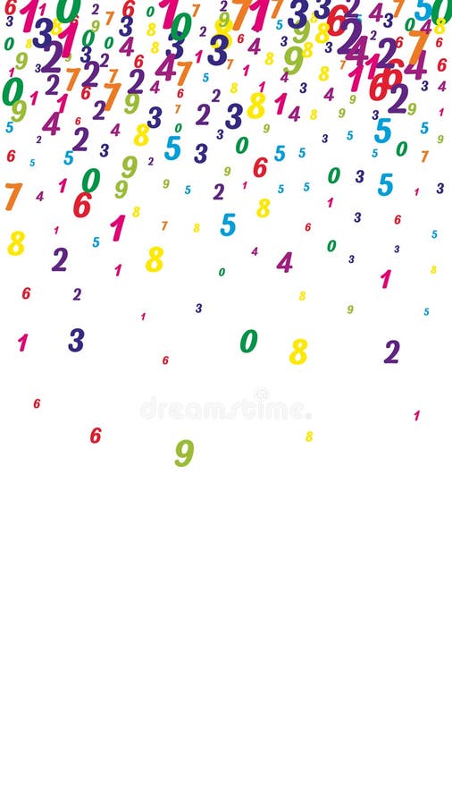 Falling Colorful Numbers. Math Study Stock Illustration - Illustration ...