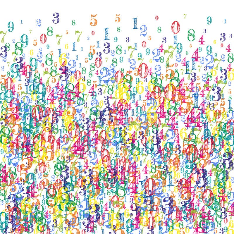 Falling Colorful Numbers. Math Study Stock Vector - Illustration of ...