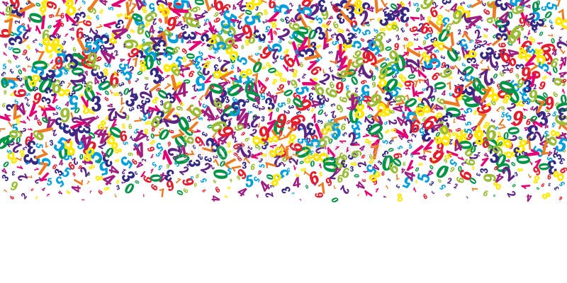 Falling Colorful Numbers. Math Study Stock Illustration - Illustration ...