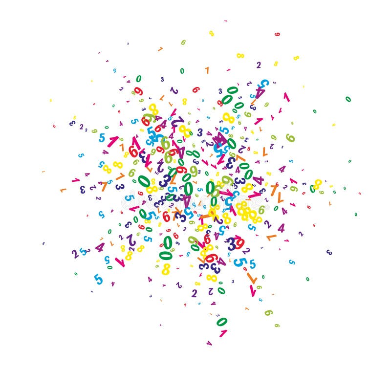 Falling Colorful Numbers. Math Study Stock Illustration - Illustration ...
