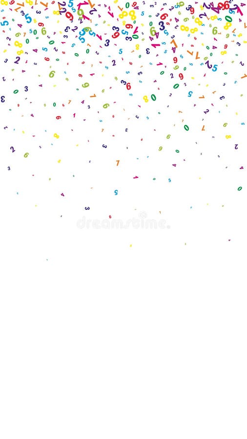 Falling Colorful Numbers. Math Study Stock Illustration - Illustration ...