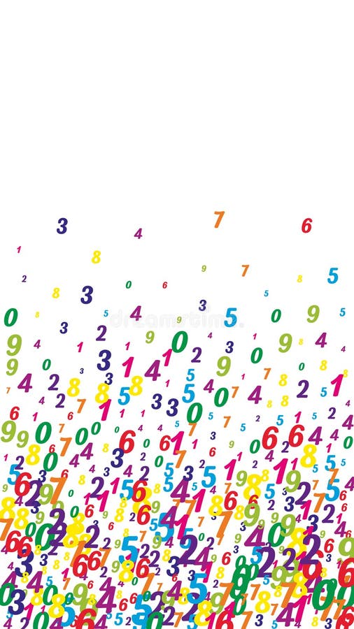 Falling Colorful Numbers. Math Study Stock Illustration - Illustration ...