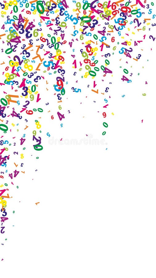 Falling Colorful Numbers. Math Study Stock Illustration - Illustration ...