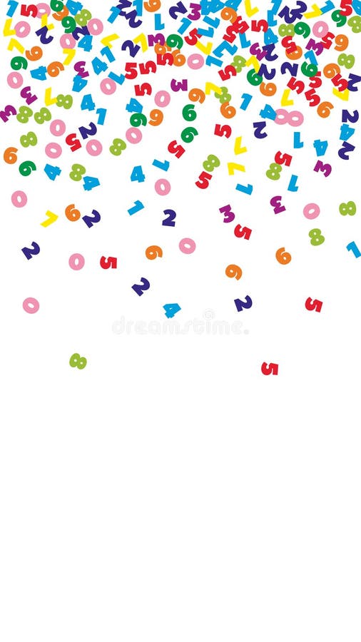 Falling Colorful Orderly Numbers. Math Stock Photo - Image of ...