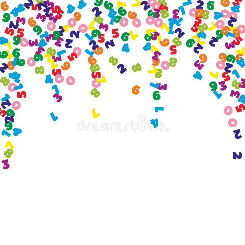 Falling Colorful Numbers. Math Study Stock Illustration - Illustration ...