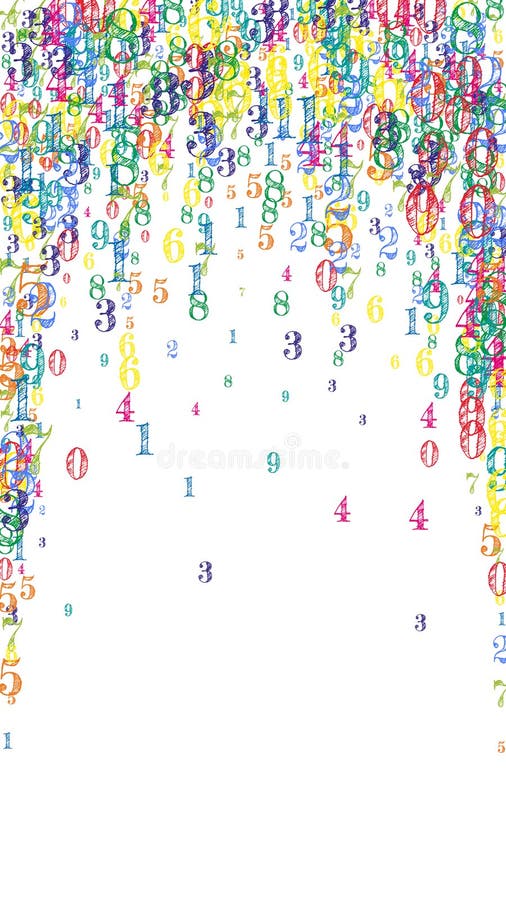 Falling Colorful Numbers. Math Study Stock Illustration - Illustration ...