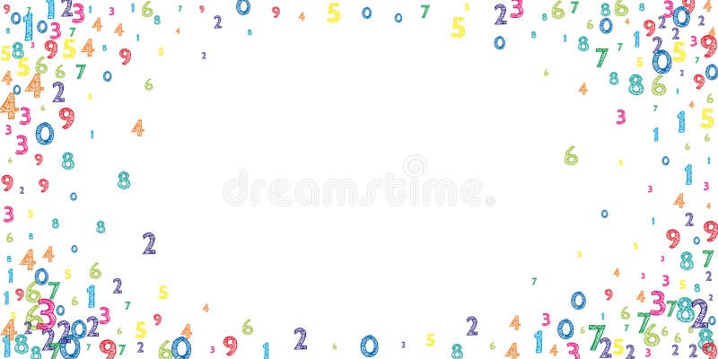 Falling Colorful Orderly Numbers. Math Stock Illustration ...