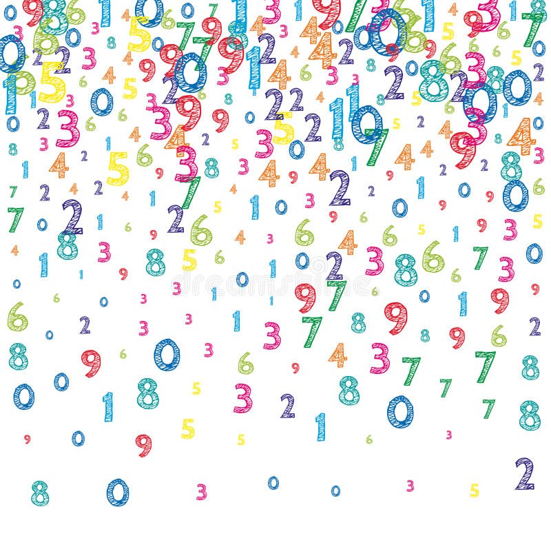 Falling Colorful Orderly Numbers. Math Stock Photo - Image of gradient ...