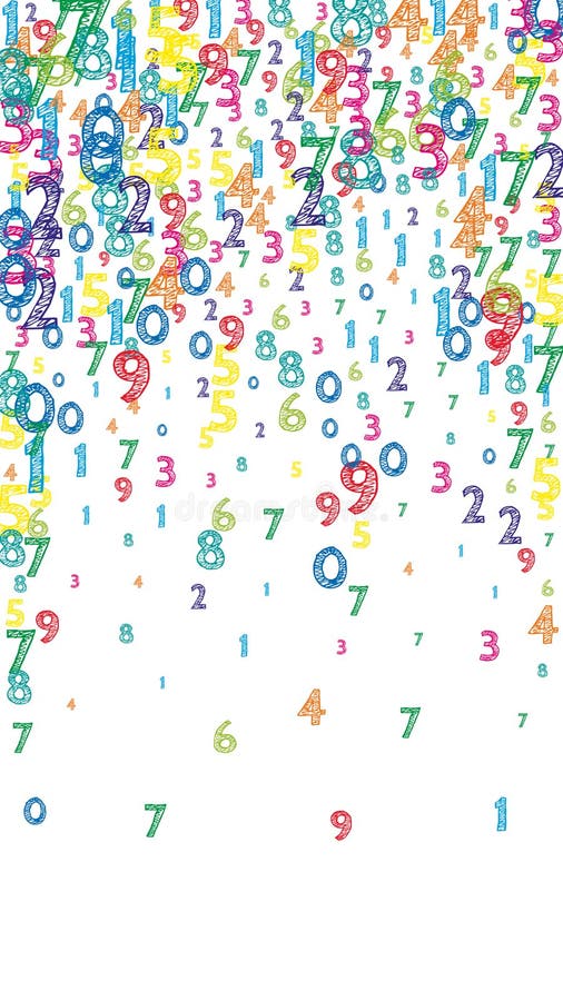 Falling Colorful Sketch Numbers. Math Stock Photo - Image of sketch ...