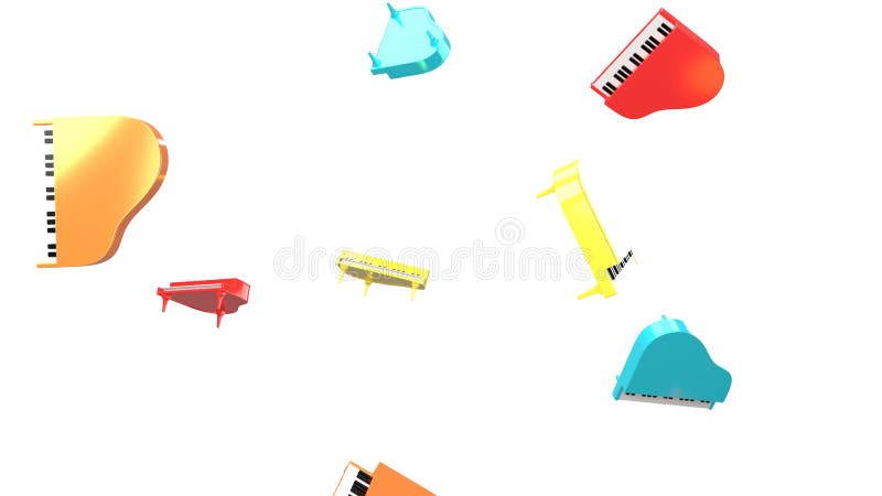 Falling Colorful Musical Notes on Pale Pink Background. Stock Video ...