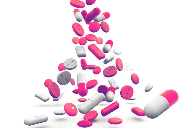 Falling colorful pills stock illustration. Illustration of colorful ...