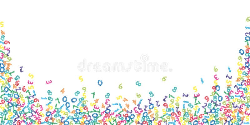 Falling Colorful Sketch Numbers. Math Stock Illustration - Illustration ...