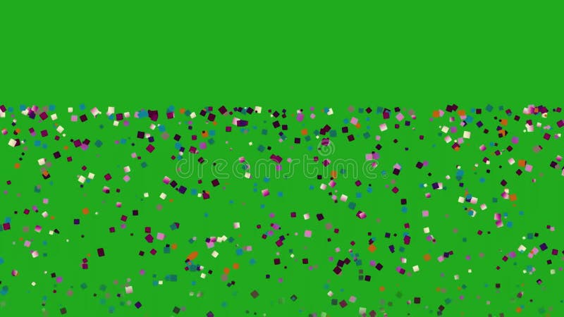 Falling Colorful Square Particles Green Screen Motion Graphics Stock ...