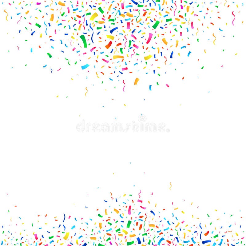 Falling Colorful Tiny Confetti Pieces on White Background. Vector Stock ...