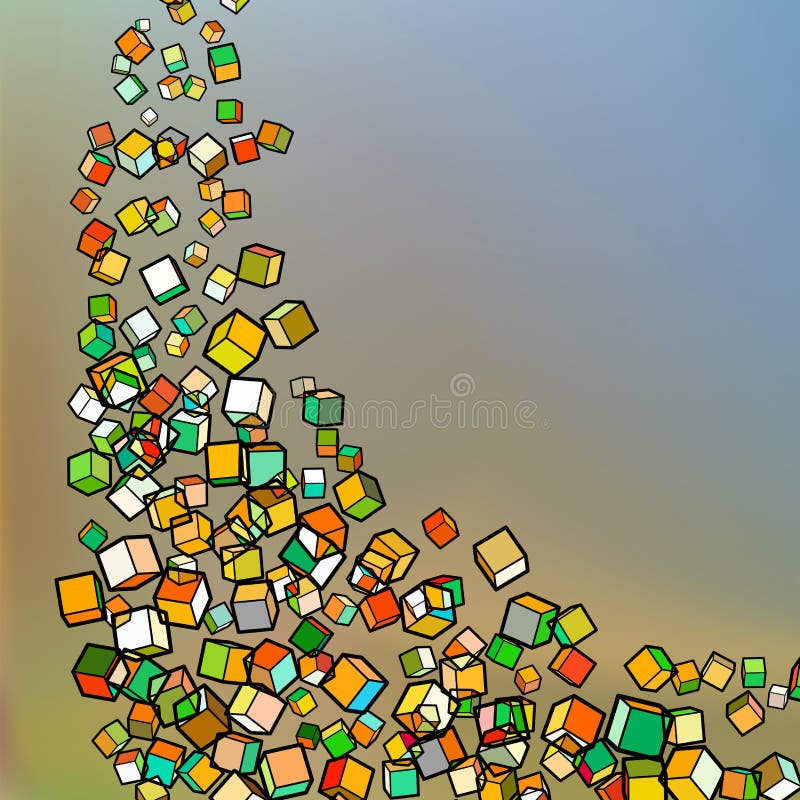 Falling Colour Cubes Abstract Template. EPS 8 Stock Vector ...