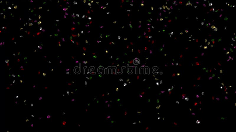 Falling Colourful Diamonds Motion Graphics with Night Background Stock ...