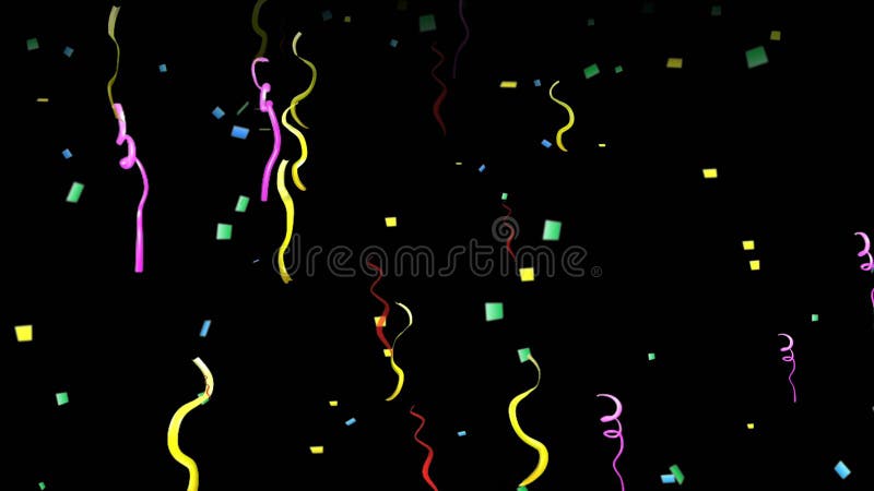 Falling Colourful Ribbon Particles with Night Background Stock Video ...