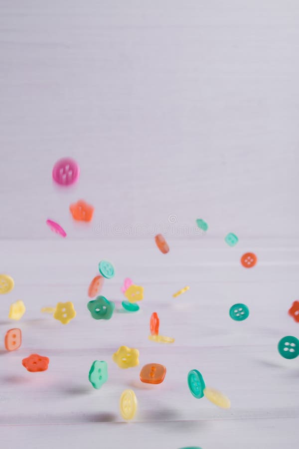 Falling Colourful Sewing Buttons Stock Photo - Image of fashion ...
